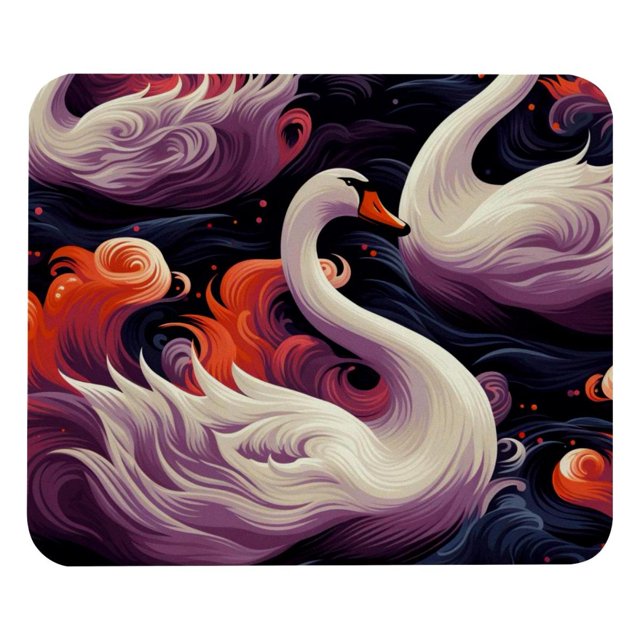 Swan Printed Non-Slip Rubber Bottom Gaming Mouse Pad 8.3x9.8 Inch ...