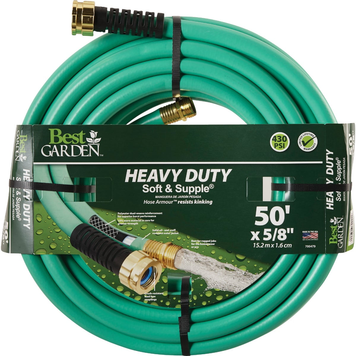 Swan Products LLC 5/8"x50' HD Garden Hose with Polyester Reinforcement ...
