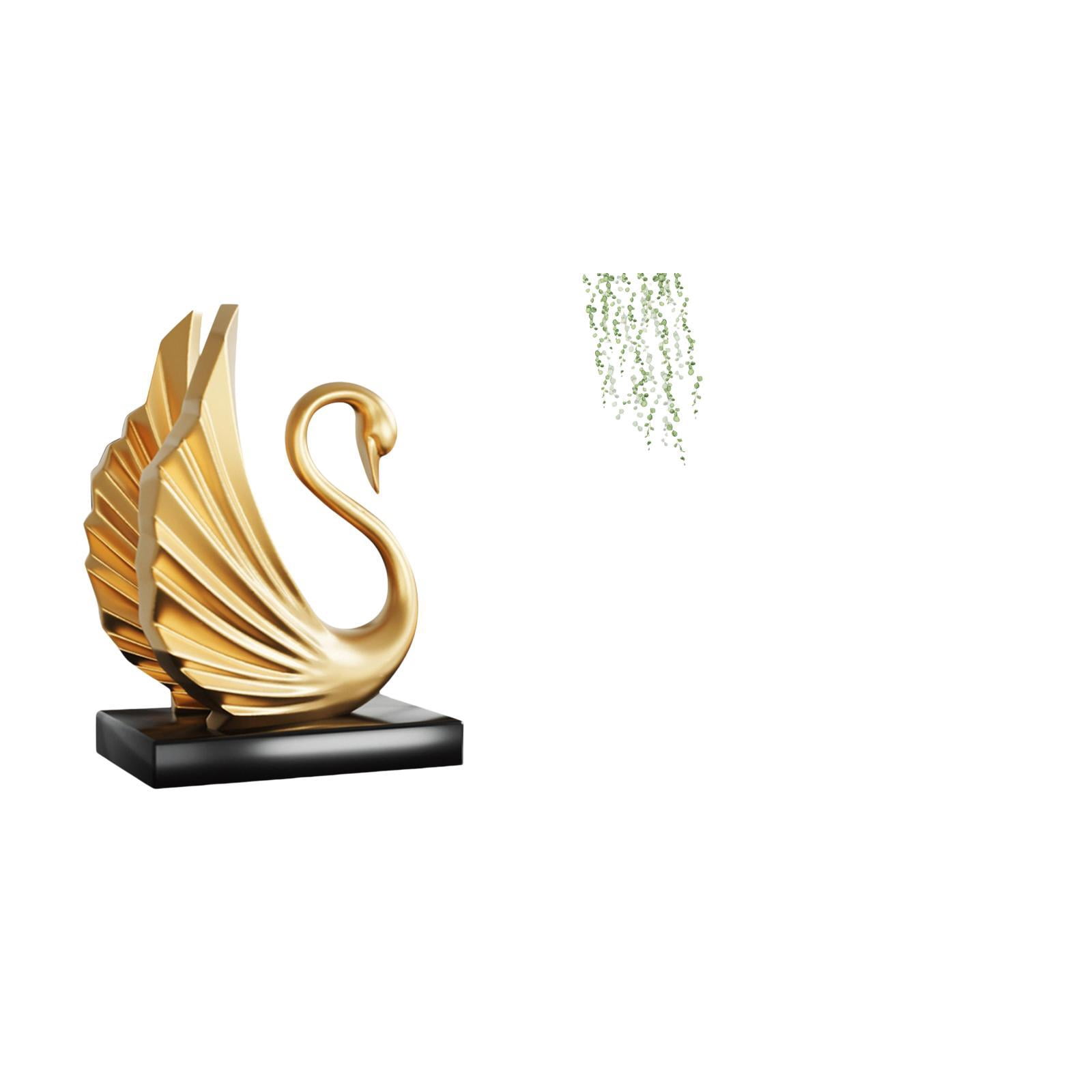 Swan Resin Statue Wall Sticker Hanging Vines Elegant Art Piece for ...