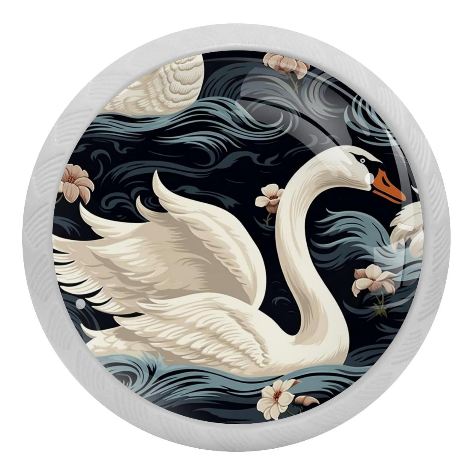 Swan Round Glow-in-the-Dark Dresser Knobs: Fluorescent Drawer Pulls ...