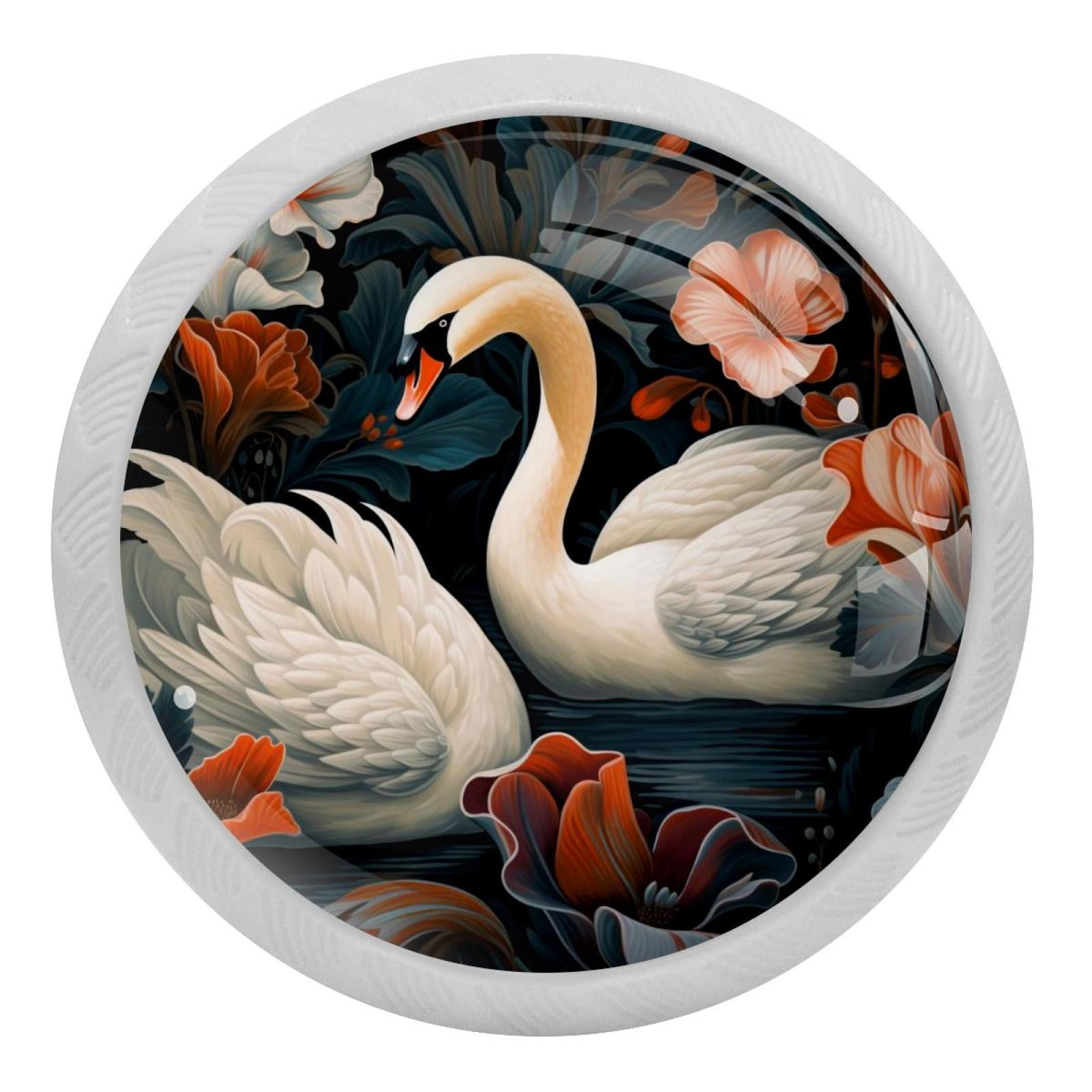 Swan Round Glow-in-the-Dark Dresser Knobs: Fluorescent Drawer Pulls ...