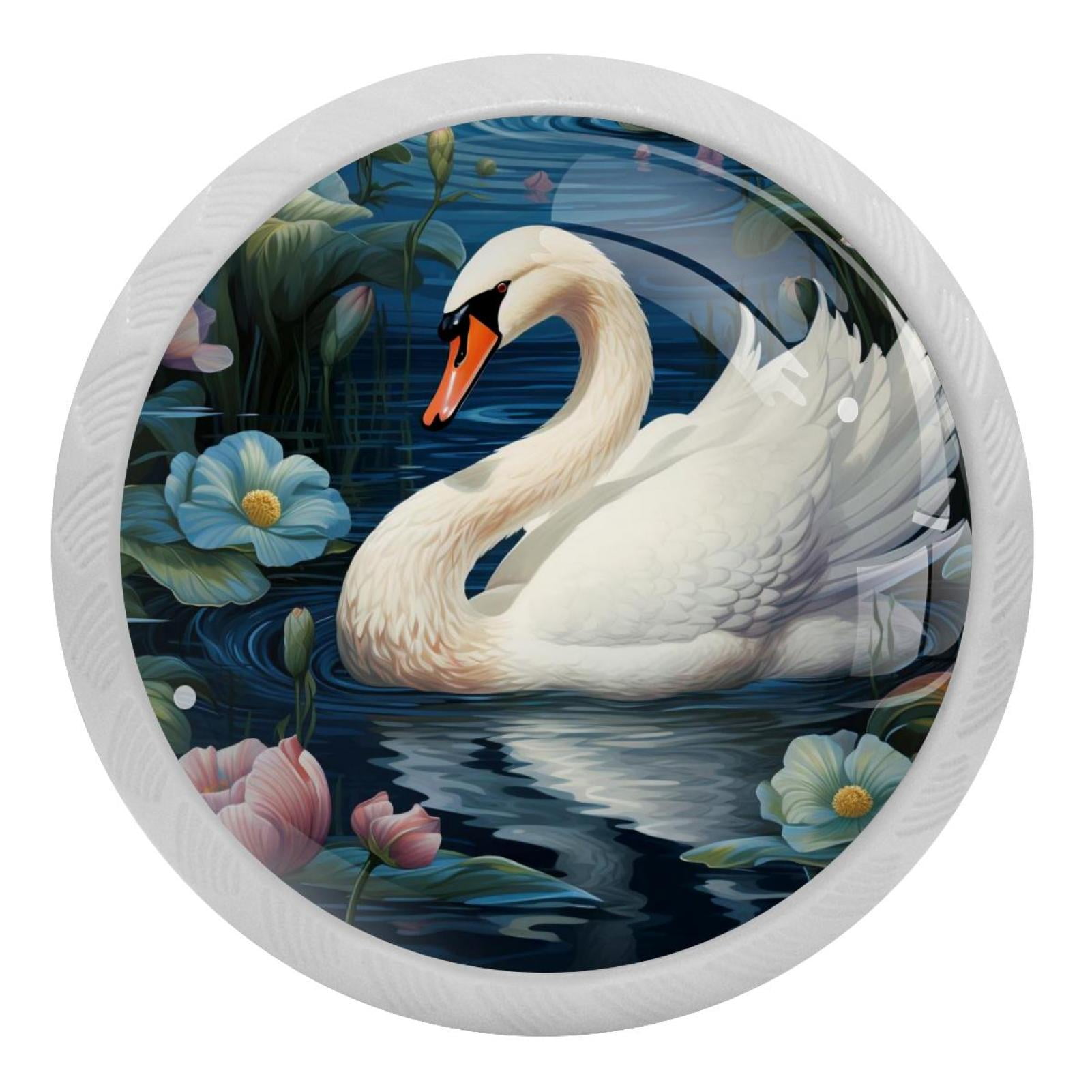 Swan Round Glow-in-the-Dark Dresser Knobs: Fluorescent Drawer Pulls ...