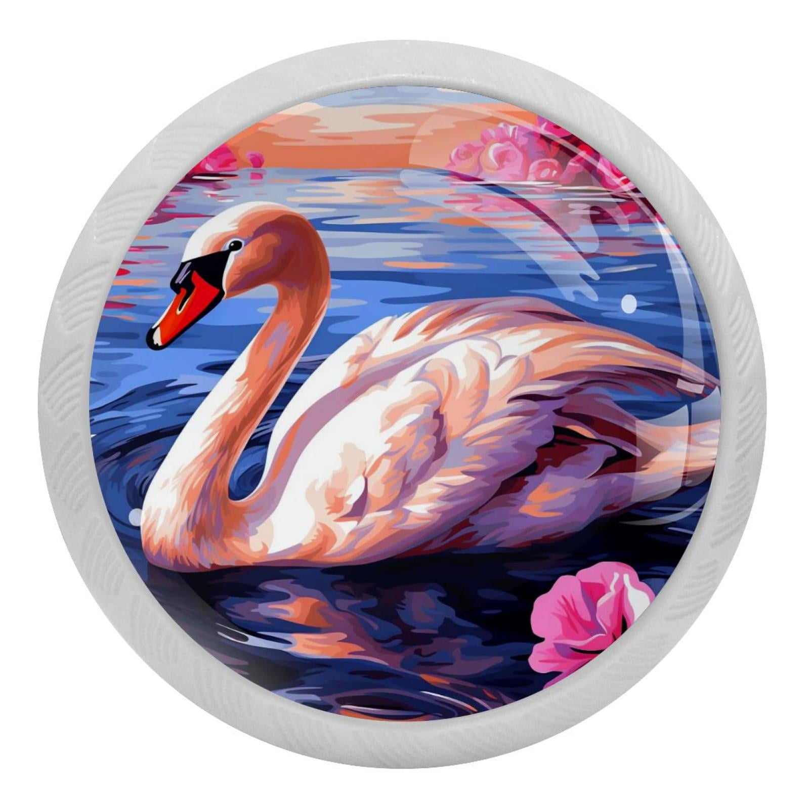 Swan Round Glow-in-the-Dark Dresser Knobs: Fluorescent Drawer Pulls ...