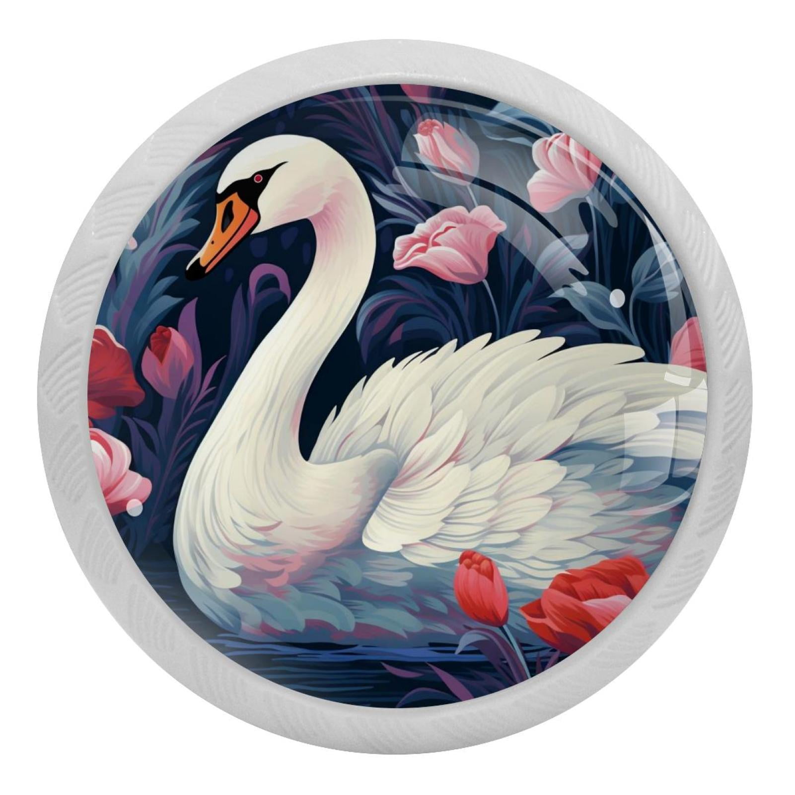 Swan Round Glow-in-the-Dark Dresser Knobs: Fluorescent Drawer Pulls ...