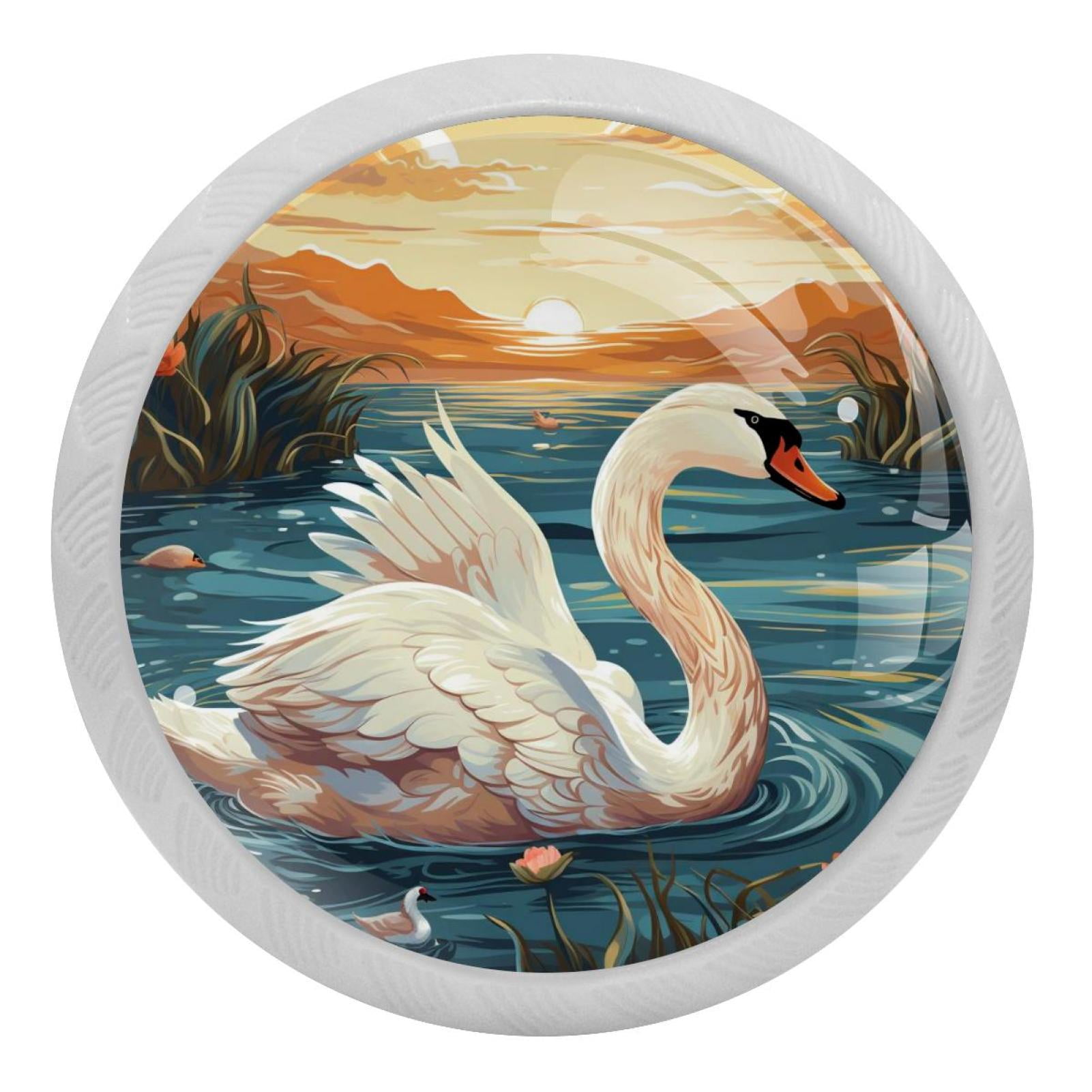 Swan Round Glow-in-the-Dark Fluorescent Cabinet and Dresser Knobs - 4 ...