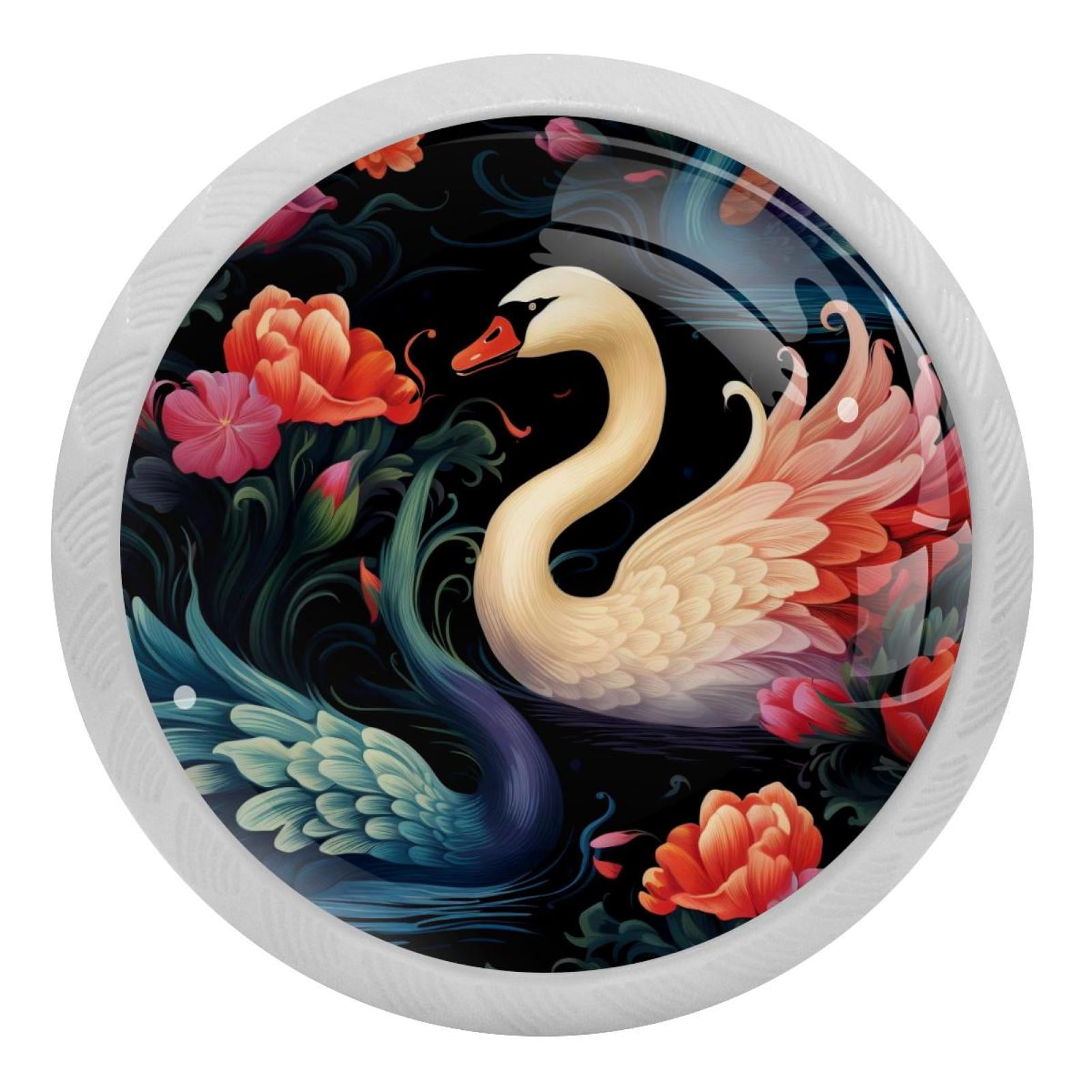 Swan Round Glow-in-the-Dark Fluorescent Cabinet and Dresser Knobs - 4 ...