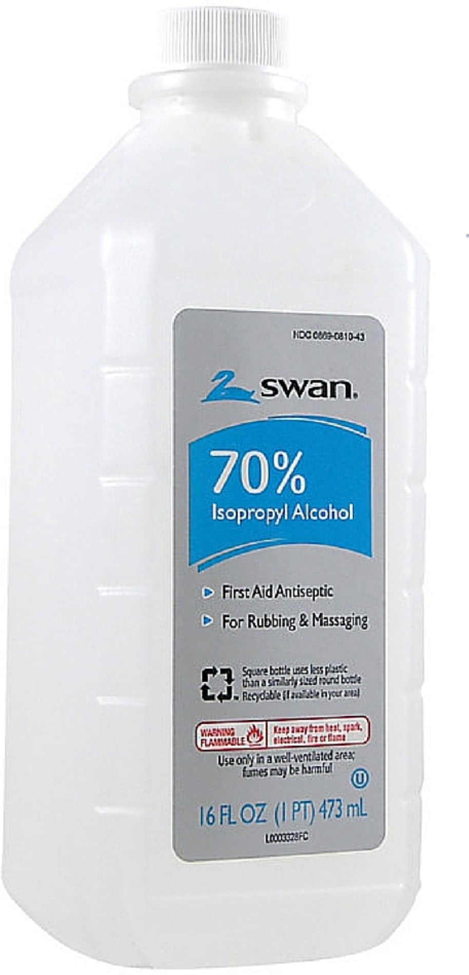 Swan Rubbing Alcohol, 70% 16 oz (Pack of 2) - Walmart.com