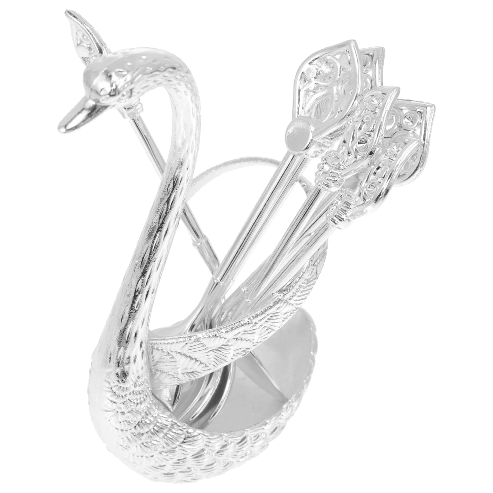 Swan Shaped Dessert Flatware Set Fork Spoon Holder Zinc Alloy Spoons ...