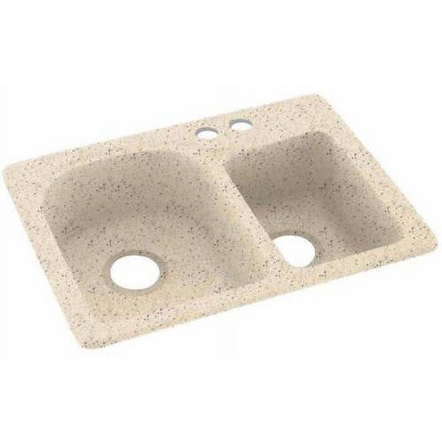 Swan Solid Surface EC Double Bowl Kitchen Sink (18" x 25") with 2 ...