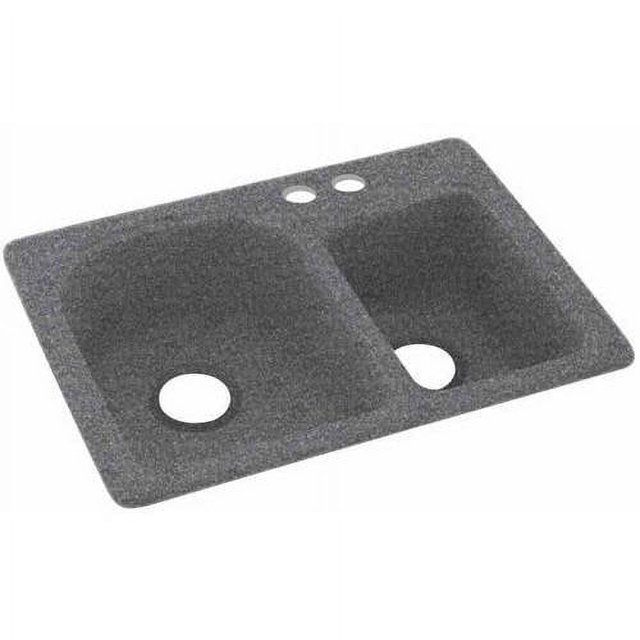 Swan Solid Surface EC Double Bowl Kitchen Sink (18" x 25") with 2 ...