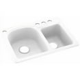 Swan Solid Surface EC Double Bowl Kitchen Sink (18" x 25") with 4 ...