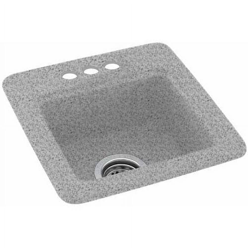 Swan Solid Surface Small Bar Sink (15" x 15") with 3 Faucet Holes ...