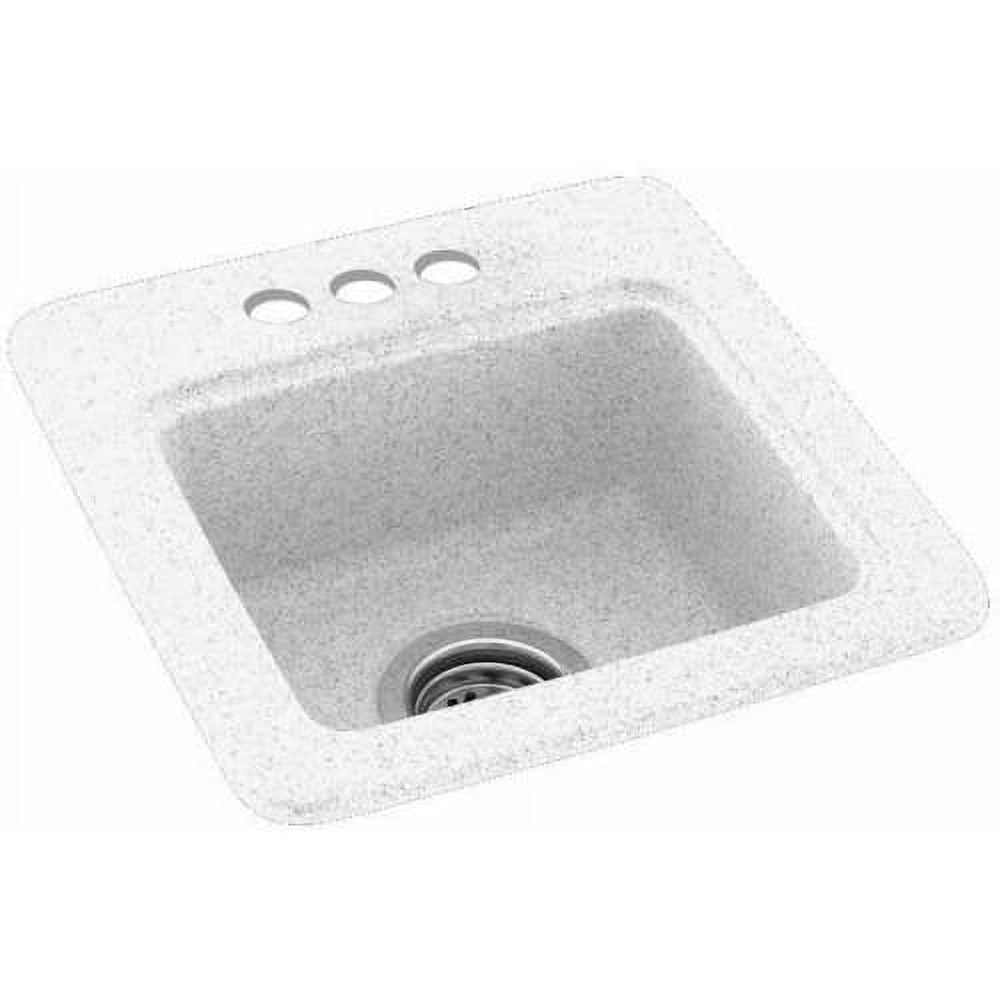 Swan Solid Surface Small Bar Sink (15" x 15") with 3 Faucet Holes ...