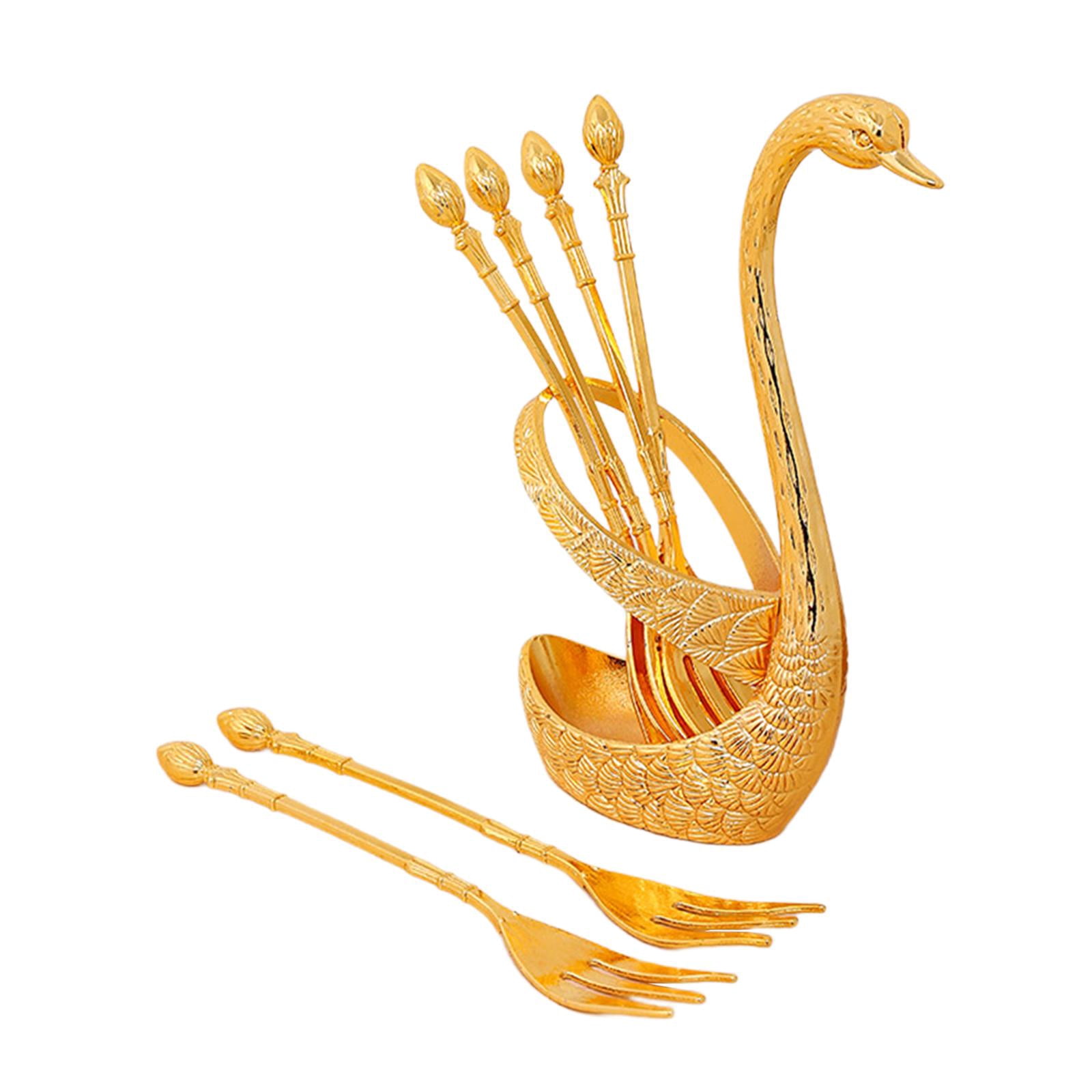 Swan Spoon Organizer, Dessert Flatware Set, Dessert Cake Teaspoon Ice ...