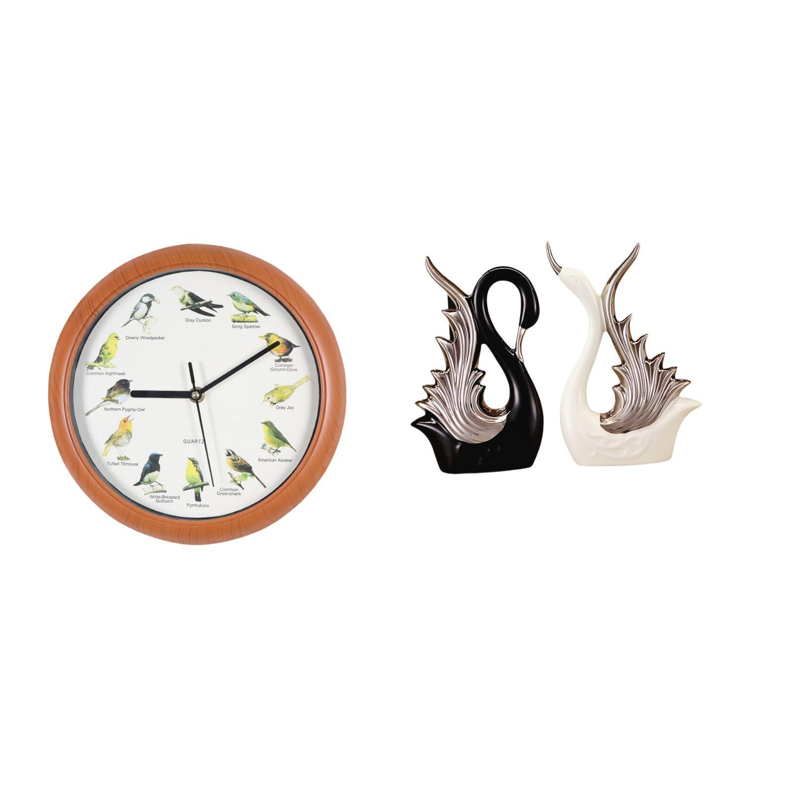 Swan Statue Wall Clock Decorative Ceramic Figurine Lifelike Appearance ...
