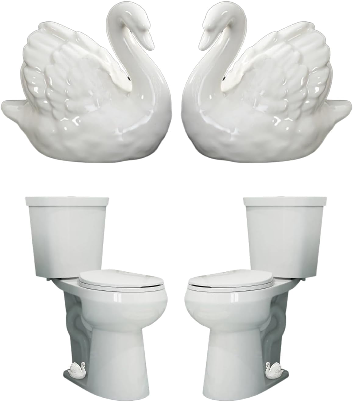 Swan Toilet Bolt Covers Decorative - 2 Pack Ceramic Toilet Screw Cover ...