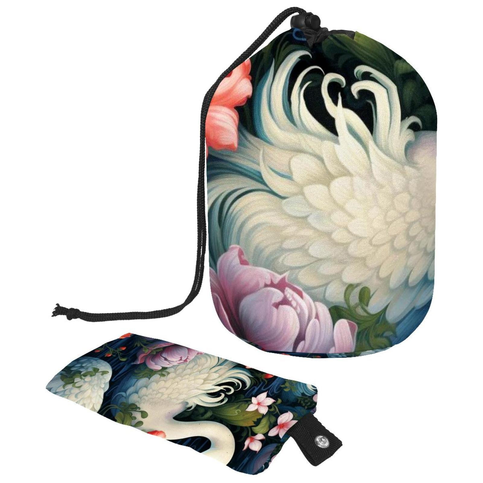 Swan Travel-Friendly Portable Mesh Shower Bags with Drawstring, Wash ...