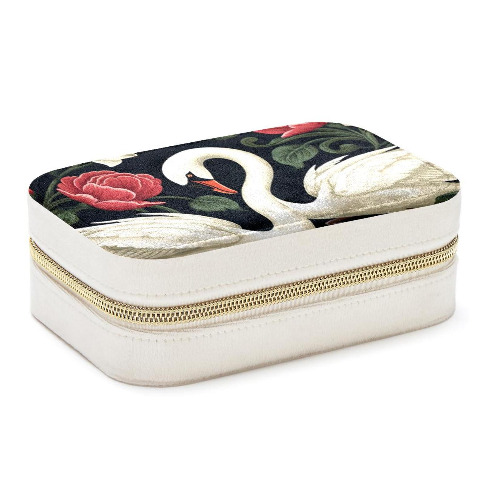 Swan Velvet Portable Storage Box with Removable Compartment: Display ...