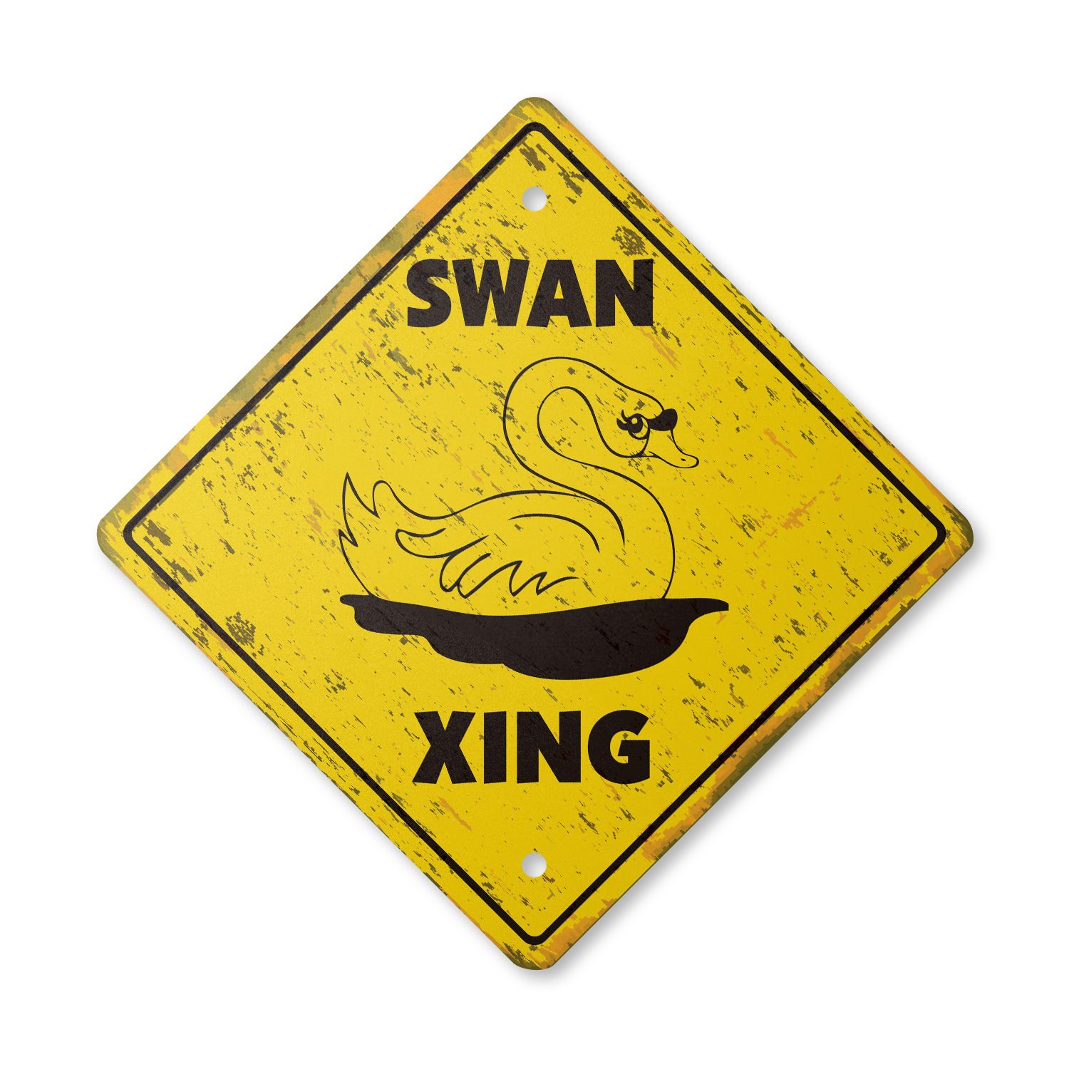 Swan Vintage Crossing Sign Zone Xing | Indoor/Outdoor Plastic | 14 ...