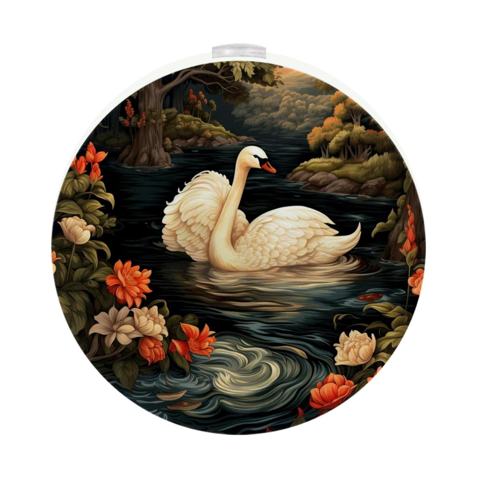 Swan Warm White Led Round Night Light-2Pcs, Portable Plug-in Dusk to ...