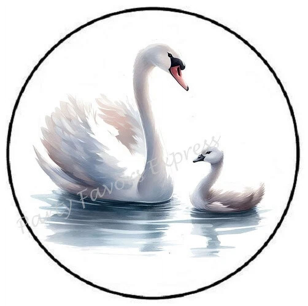 Swan With Baby Stickers Party Favors Phone Decal Water Bottle Stickers ...