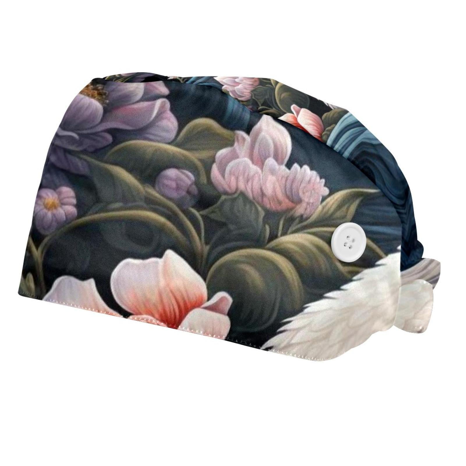 Swan Working Cap with Button, Cotton Working Hat Sweatband for Women ...