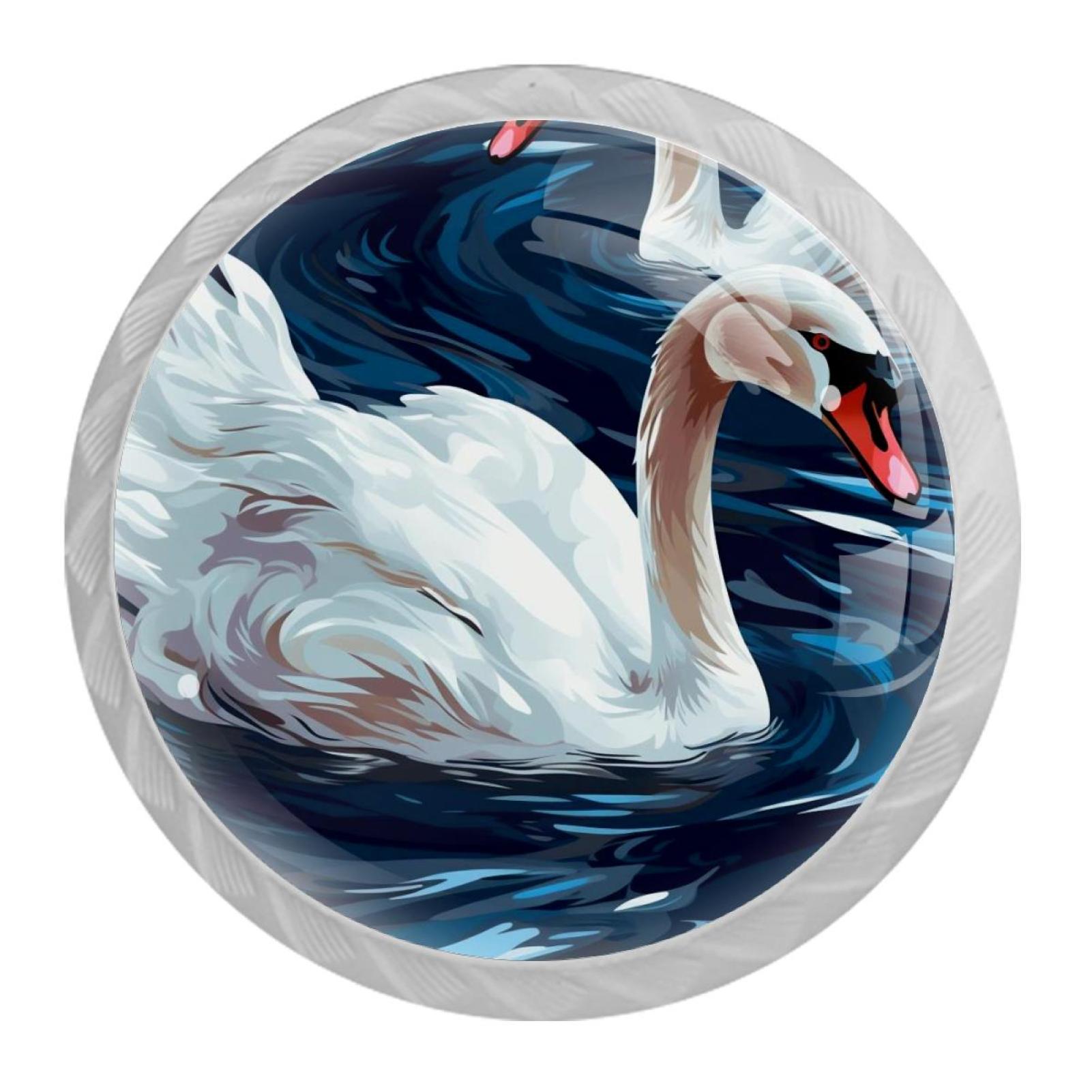 Swan in Rive Custom Drawer Knobs - Transparent Cabinet Knobs ABS Glass ...