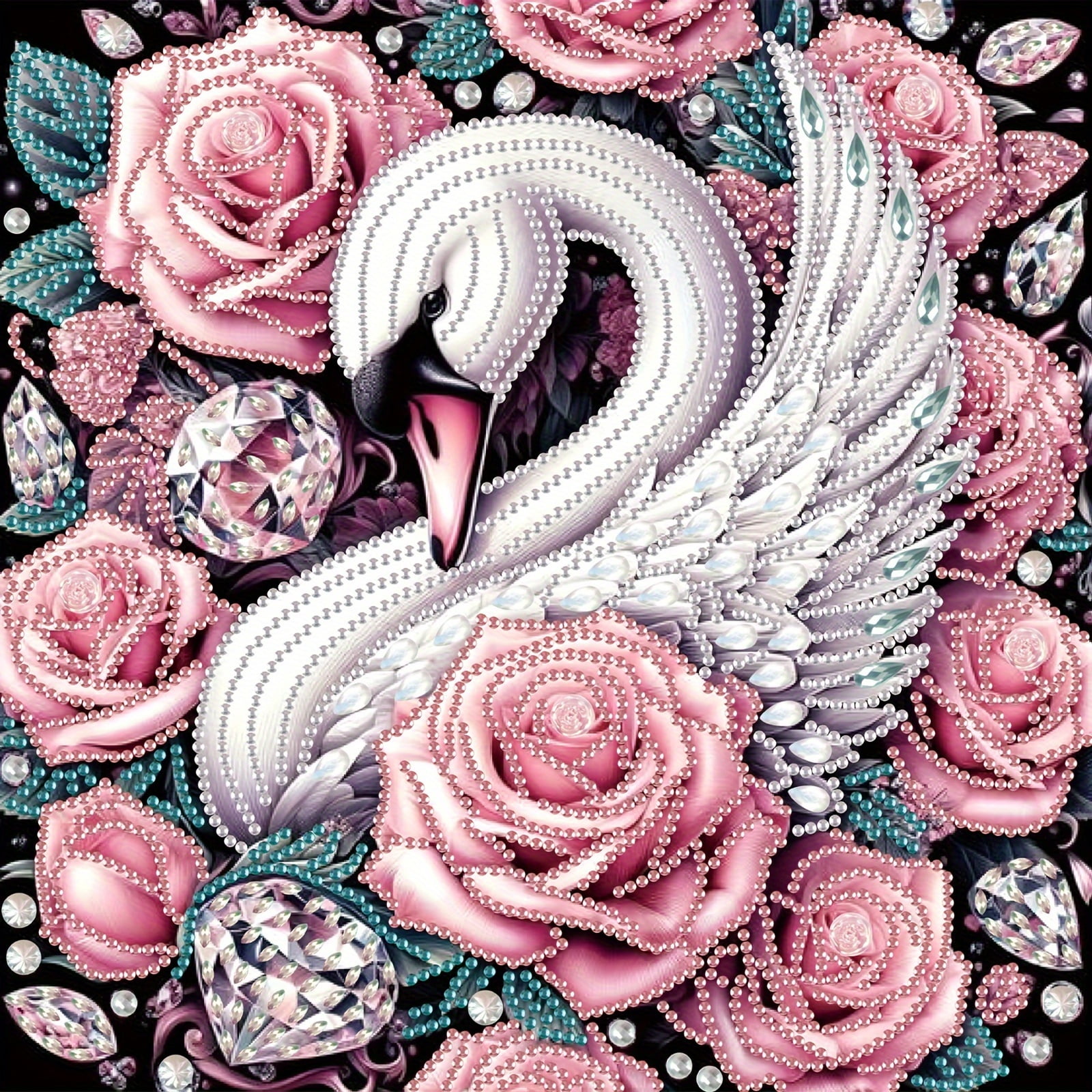 Swan in the Roses Diamond Art Painting Kit - Walmart.com