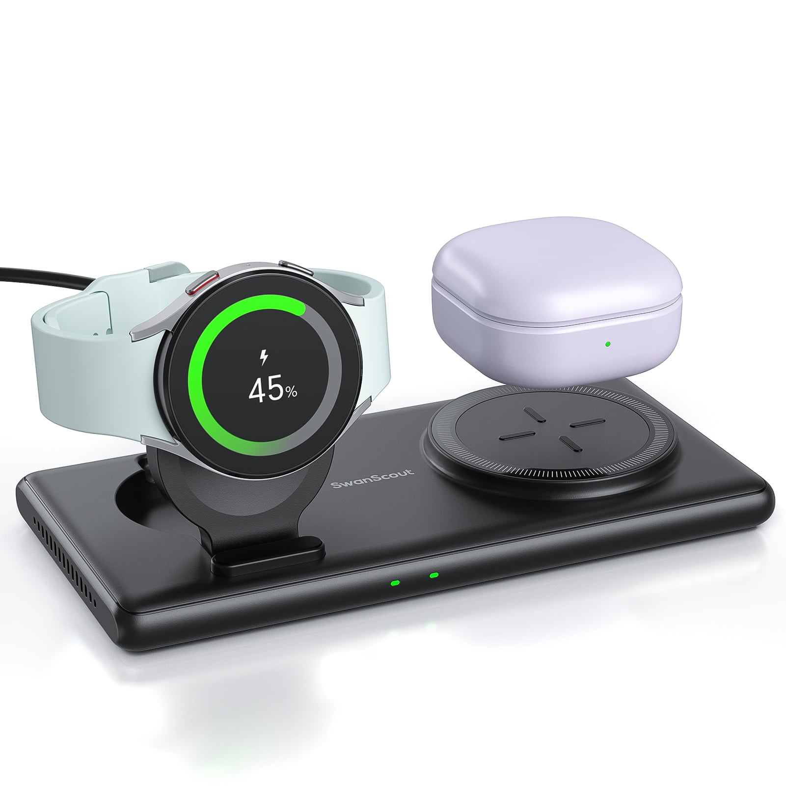 SwanScout Wireless Charger for Samsung Galaxy S24 Ultra, 2 in 1 Compact ...