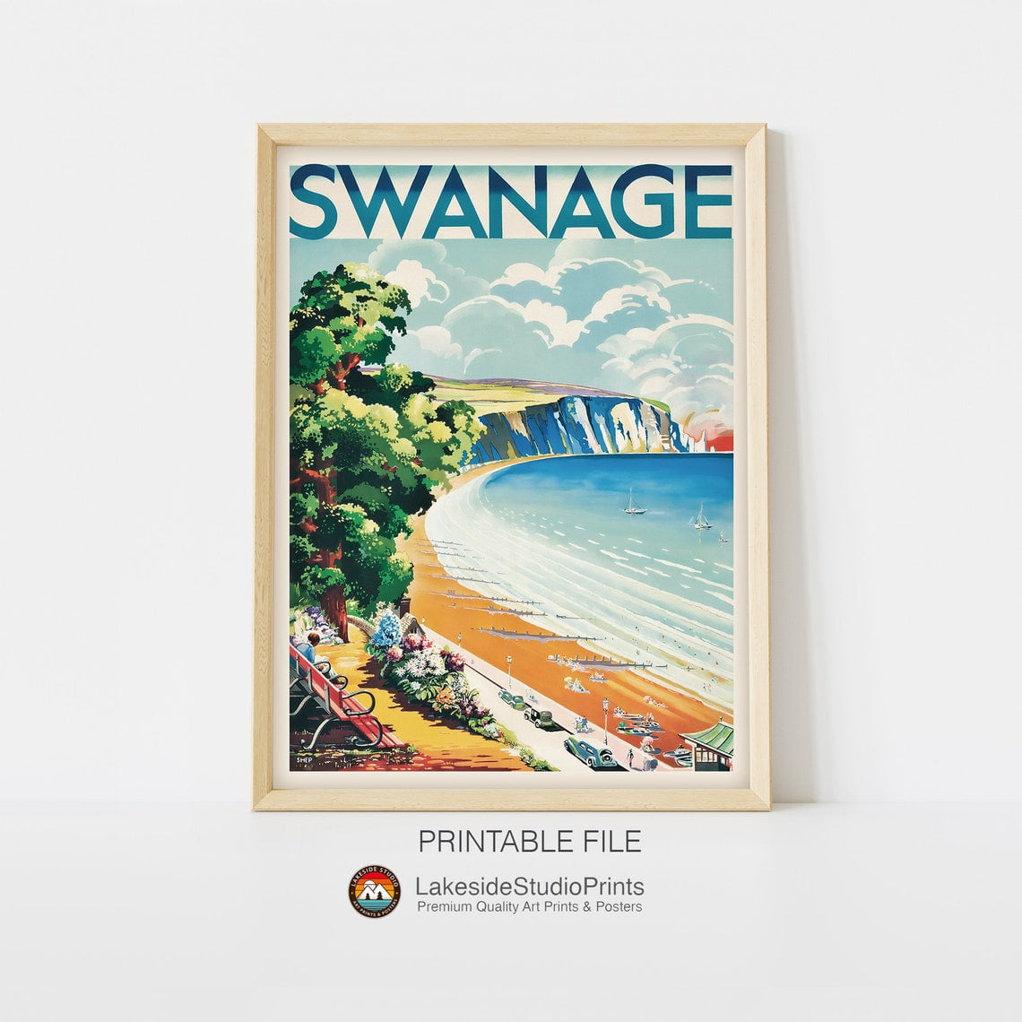 Swanage Retro Travel Poster Instant Download Vintage Travel Poster ...
