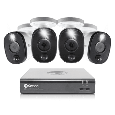 Swann 4 Camera 4 Channel 1080p Full HD DVR Spotlight Security System ...