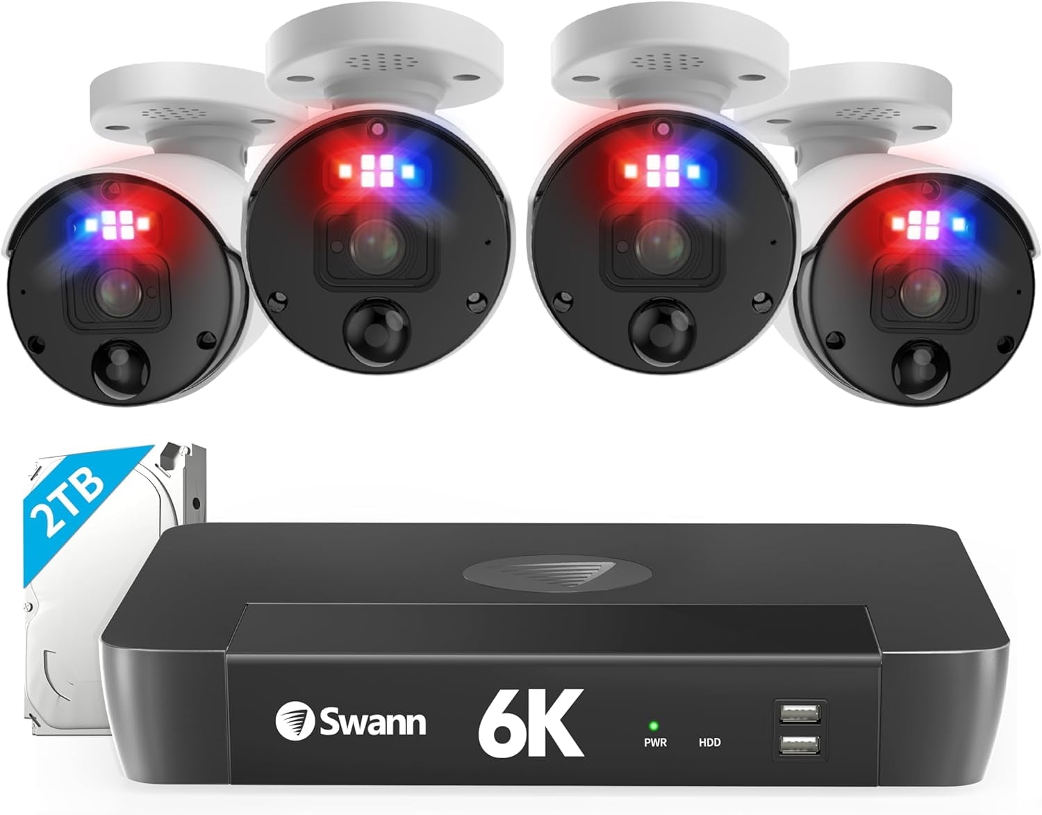 Swann 12MP Home Security Cameras with 2TB HDD Recorder, NVR Security ...