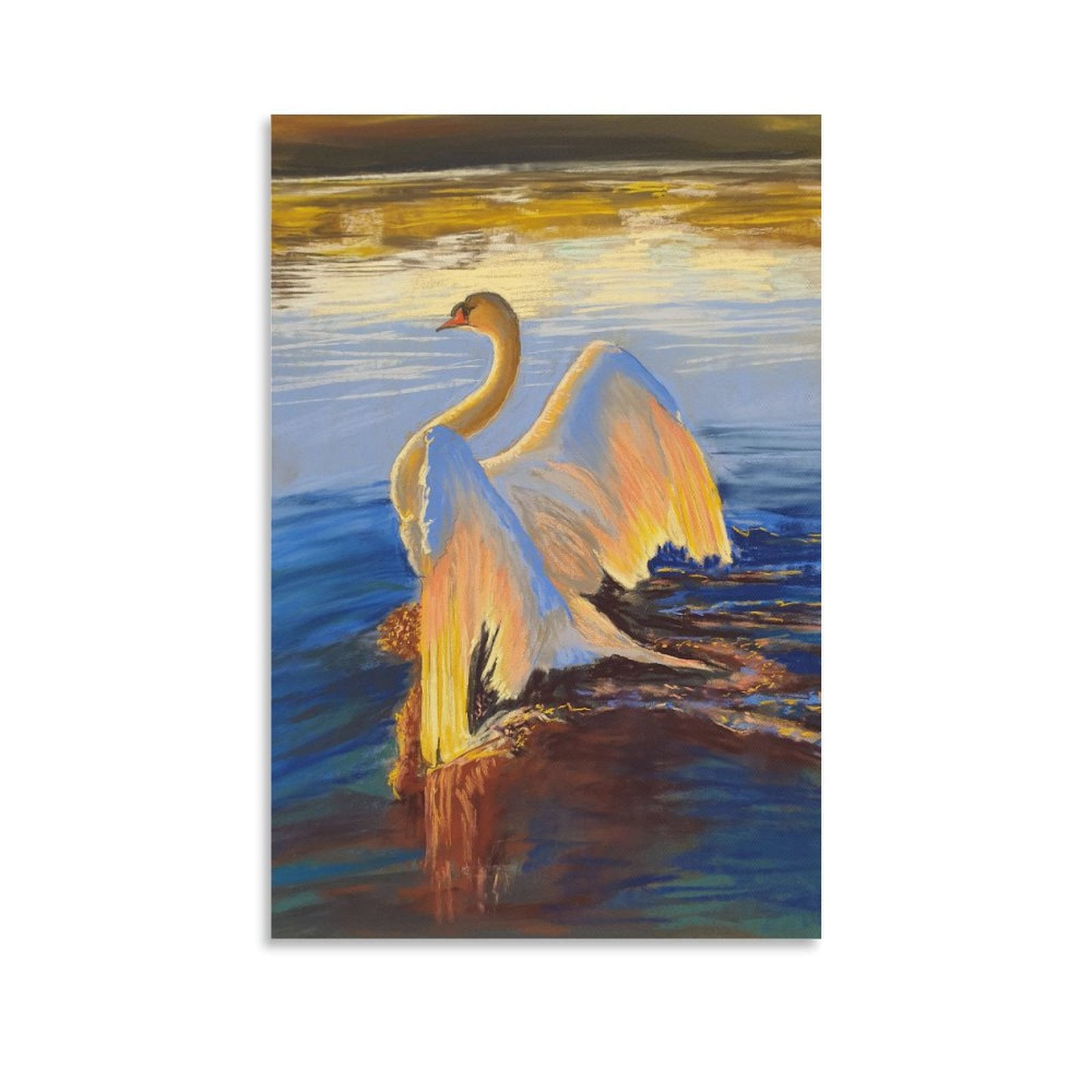 Swans Artwork Canvas Poster Wall Art Picture Prints Hanging Photo Gift ...