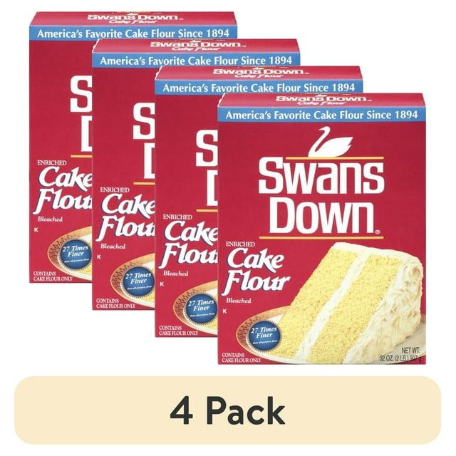 (4 pack) Swans Down Enriched, Bleached Cake Flour, 32 oz - Walmart.com