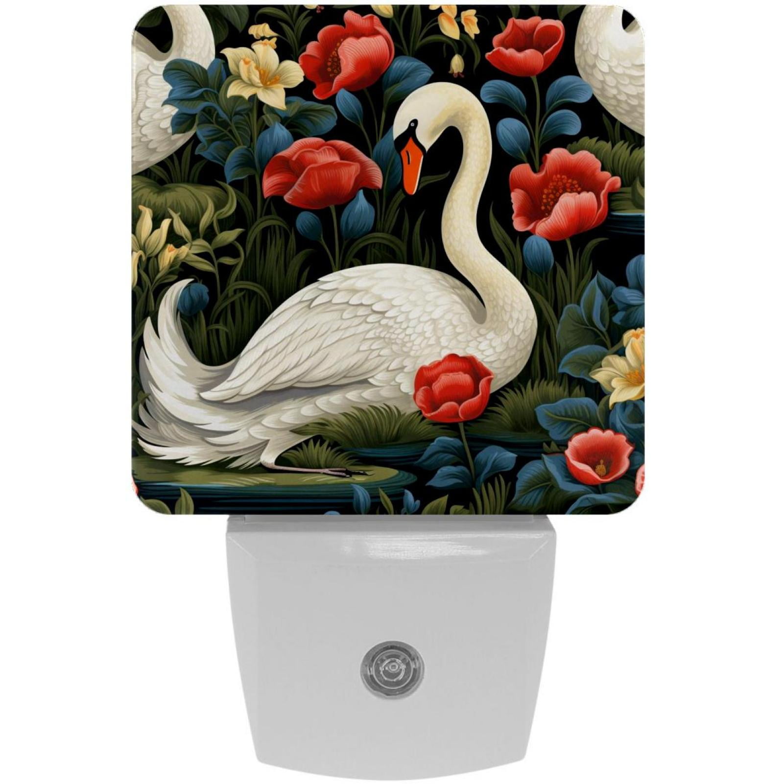Swans LED Square Night Lights for Bedroom and Living Room, Decorative ...