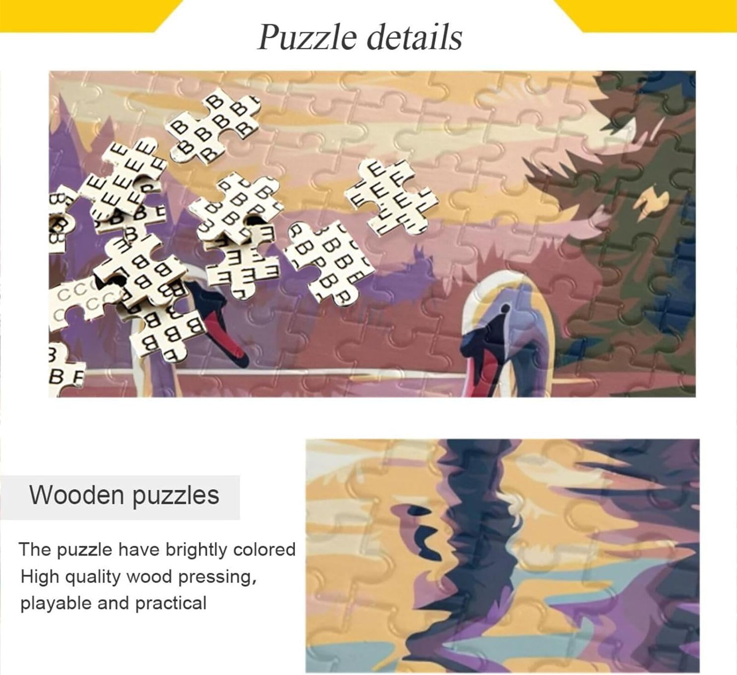 Swans Peaceful Lake Jigsaw Puzzle 1000 Pieces, Zigsaw with Storage Bag ...