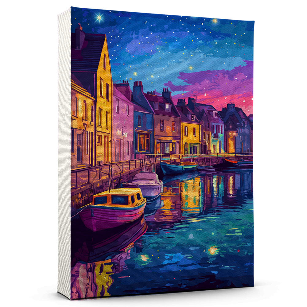 Swansea Travel Starry Night Canvas Print, Wales Canvas Wall art ...