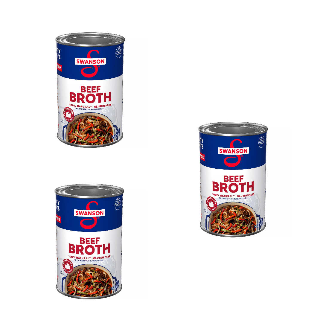 Swanson 100% Natural Beef Broth – Pack of 3, Full of Flavor, No MSG ...