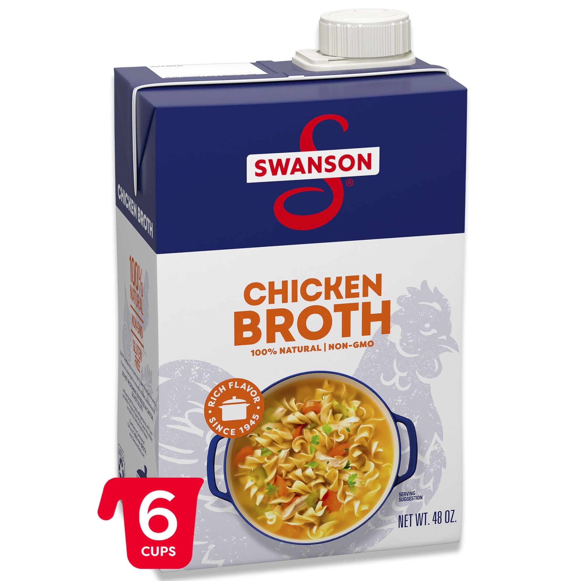 Swanson 100% Natural Chicken Broth, 48 oz Carton (Pack of 4) - Walmart.com