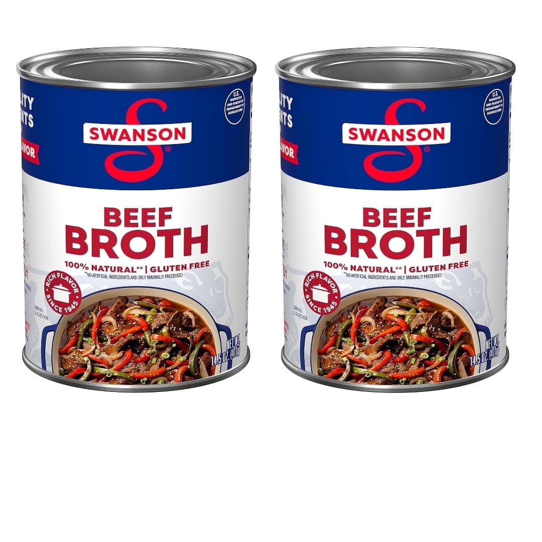 Swanson 100% Natural, Gluten-Free Beef Broth, 14.5 oz Can pack of 2 ...