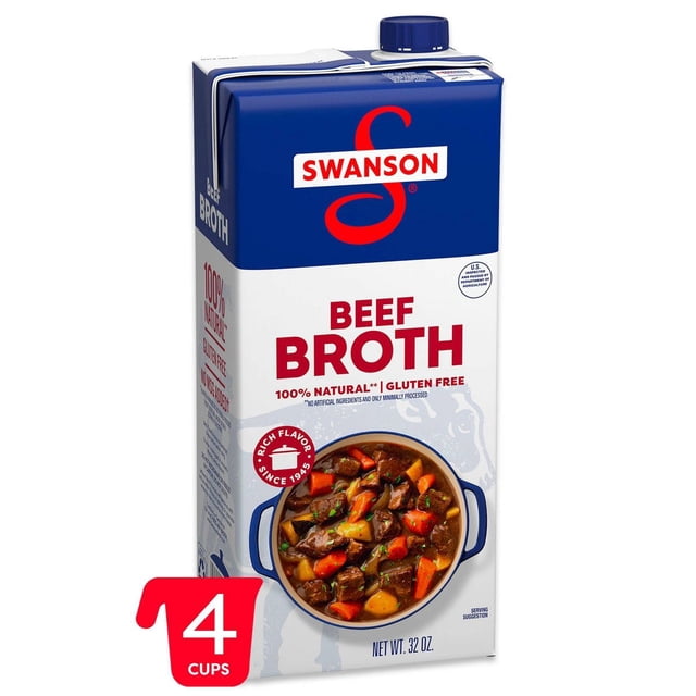 Swanson 100% Natural Gluten Free Beef Broth - 32oz - Walmart Business ...