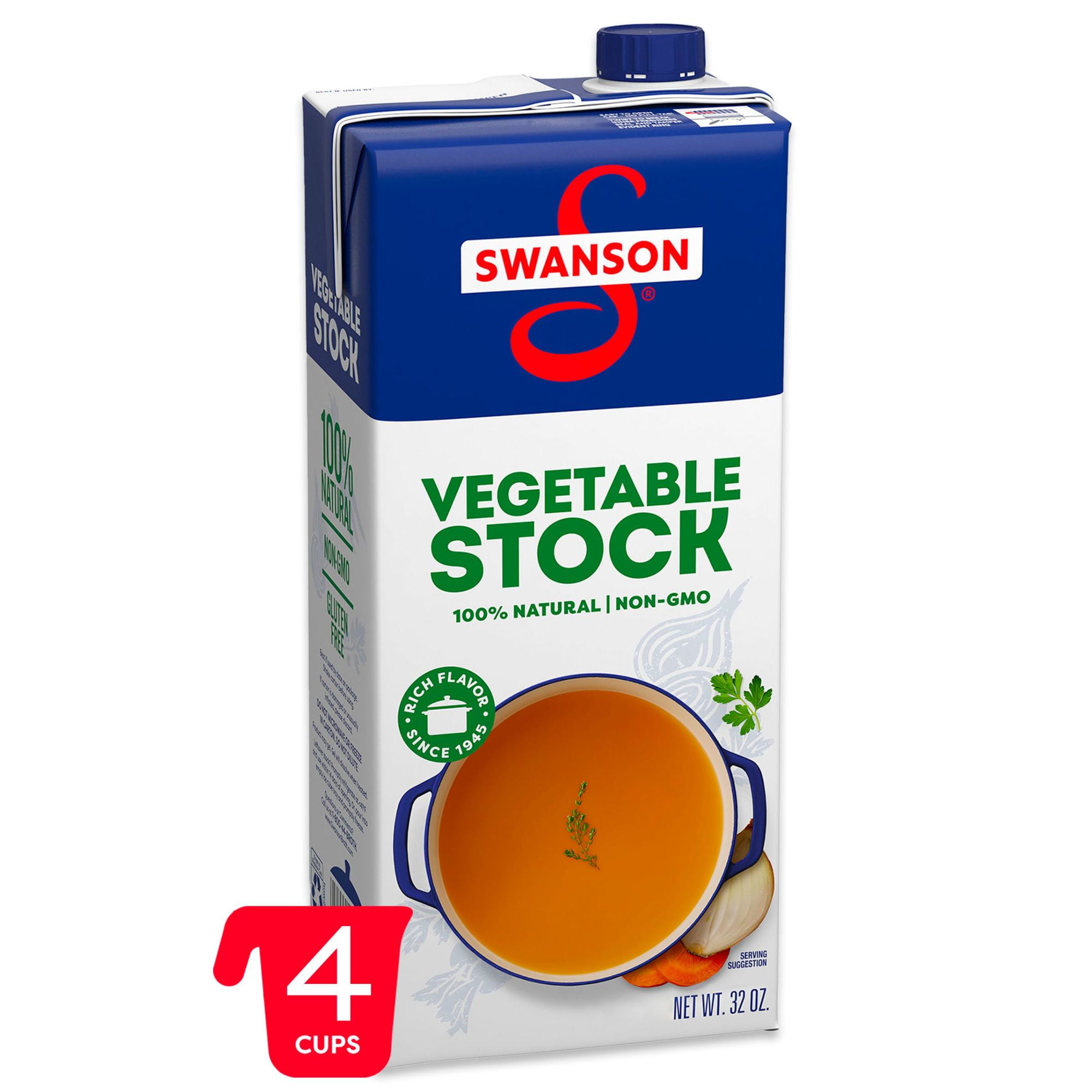 Swanson 100% Natural Veggie Broth, Gluten Free Vegetarian Vegetable ...