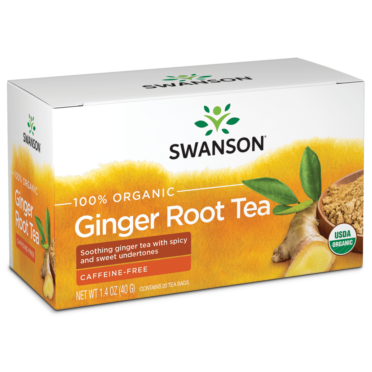 Swanson 100% Organic Ginger Root Tea 20 Sachets - Walmart.com