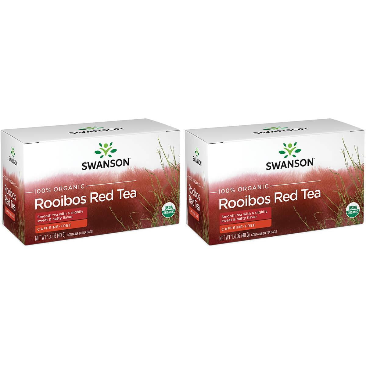 Swanson Organic Rooibos Red Tea, Herbal Tea with Sweet Nutty Flavor, 20 ...