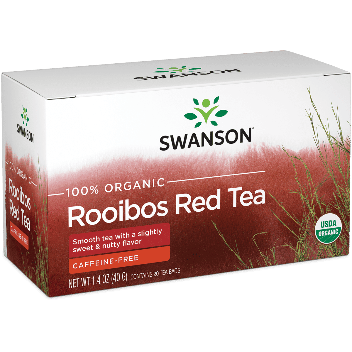 Swanson Natural Herbal Traditional Rooibos Red Tea, 20 Organic Bags ...