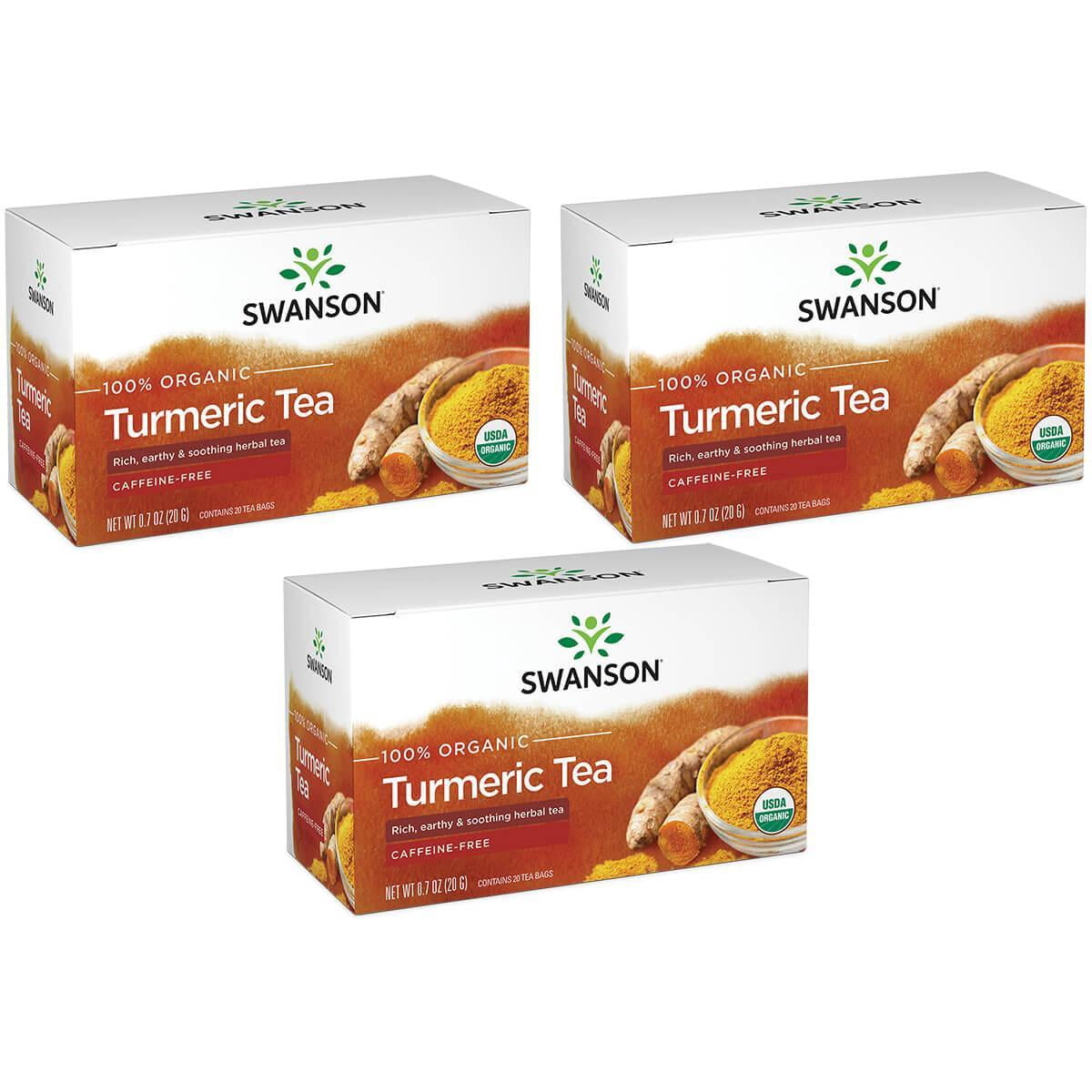 Swanson 100% Organic Turmeric Tea 20 Bag(S) 3 Pack - Walmart.com