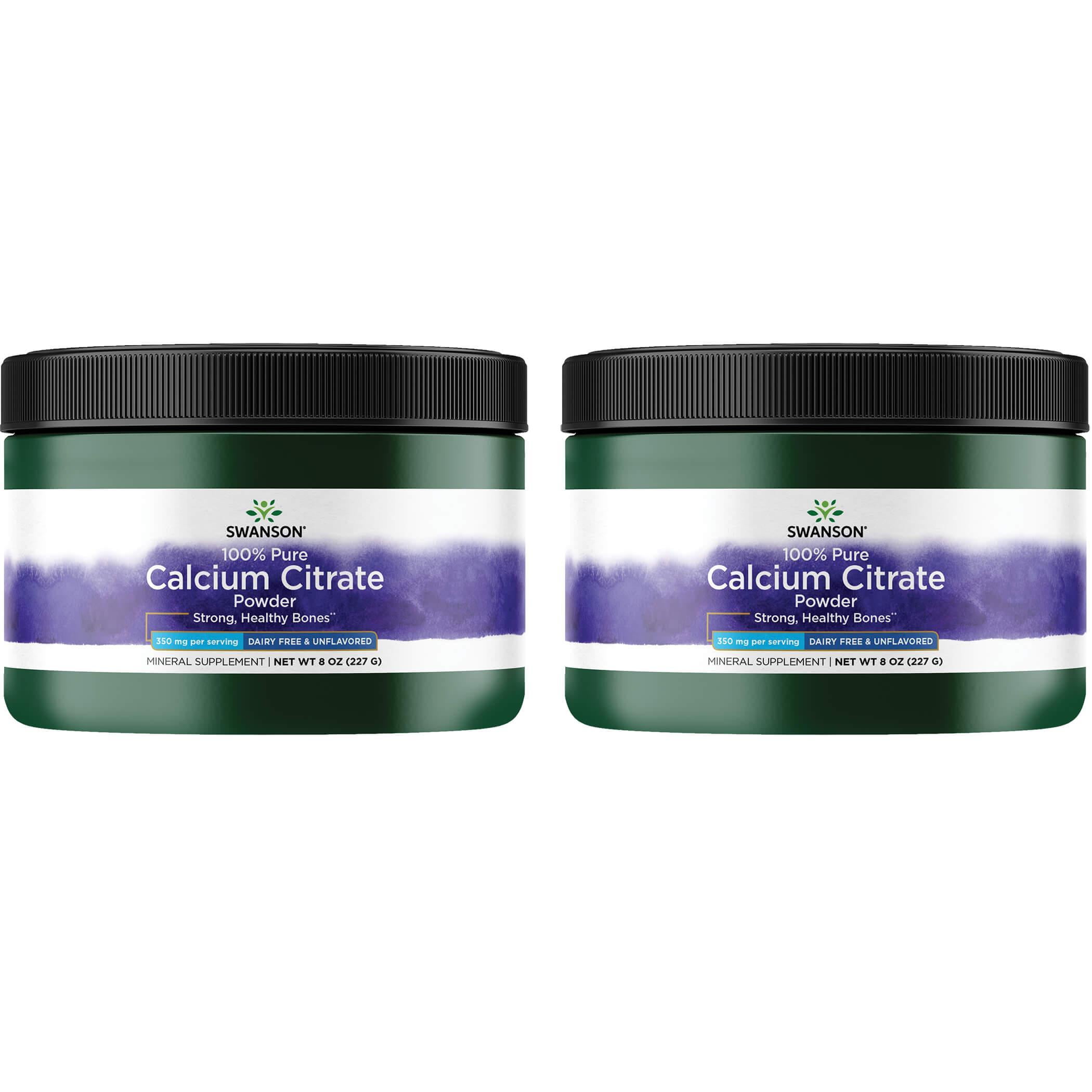 Swanson 100% Pure Calcium Citrate Powder - Dairy Free & Unflavored 2 ...