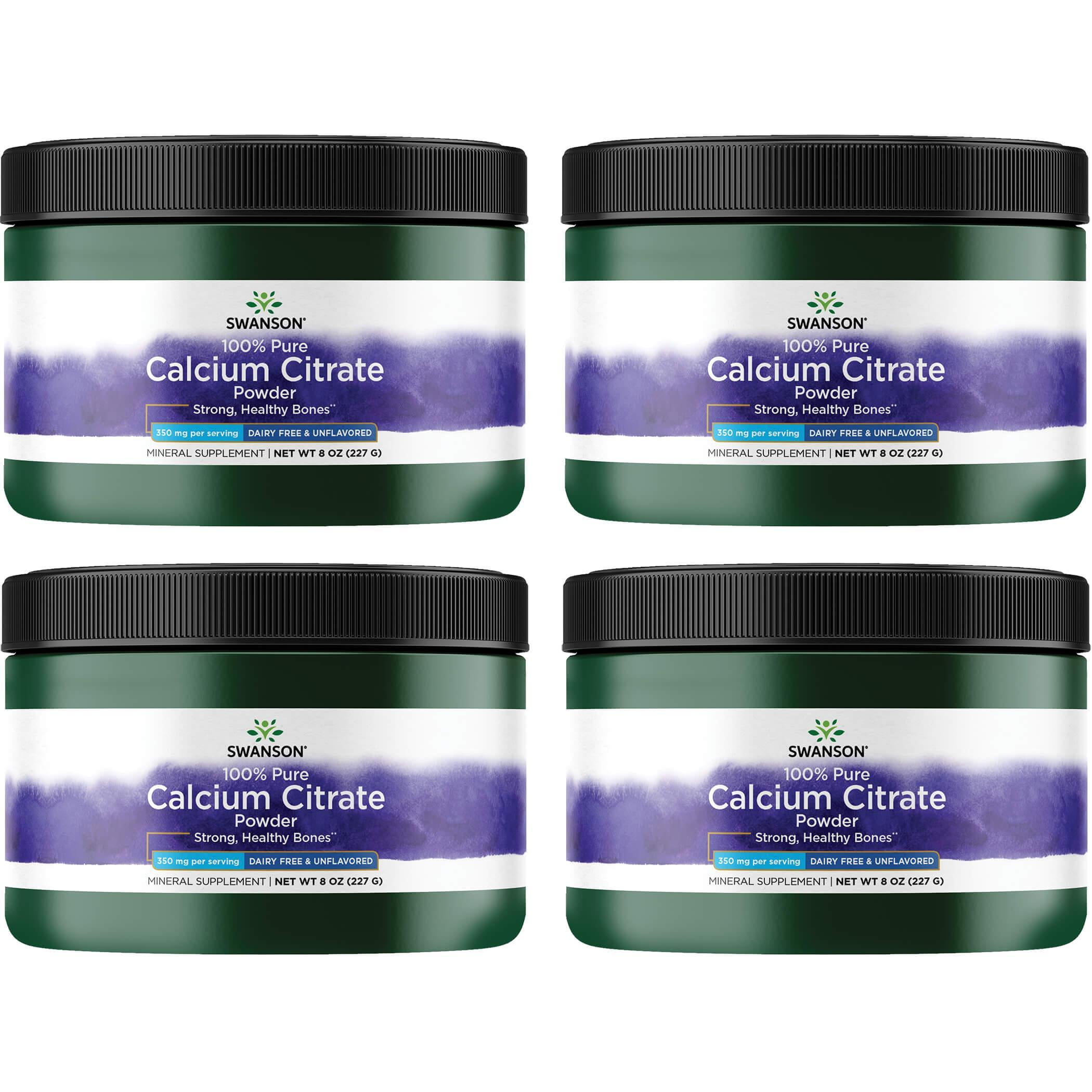 Swanson 100% Pure Calcium Citrate Powder - Dairy Free & Unflavored 4 ...