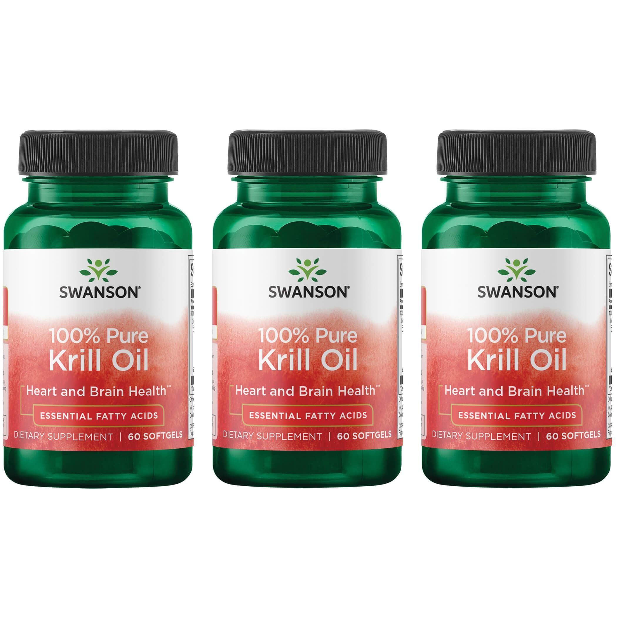 Swanson 100% Pure Krill Oil 500 mg 60 Sgels 3 Pack - Walmart.com