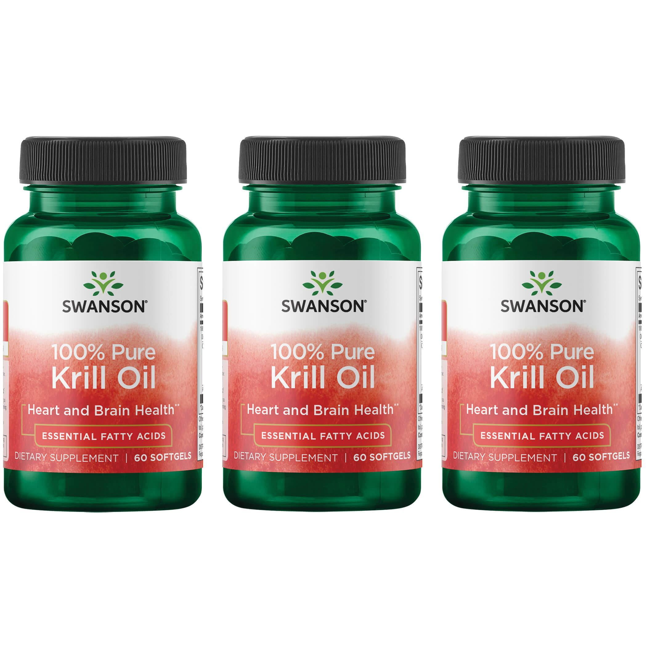 Swanson Omega-3 Fatty Acids Supplements, 100% Pure Krill Oil 500mg ...